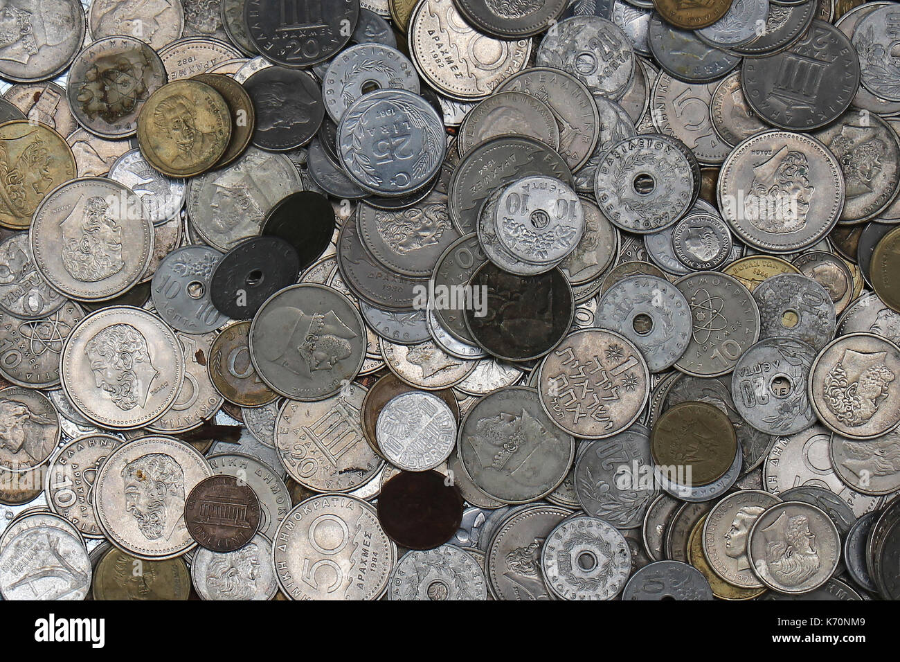 Large pile of old bronze and silver coins Stock Photo - Alamy