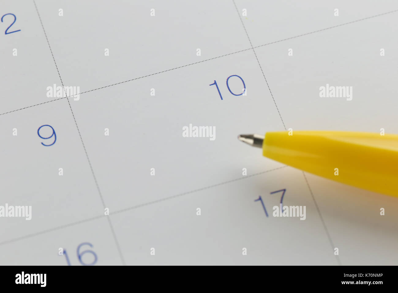 Number 10 calendar hi-res stock photography and images - Alamy