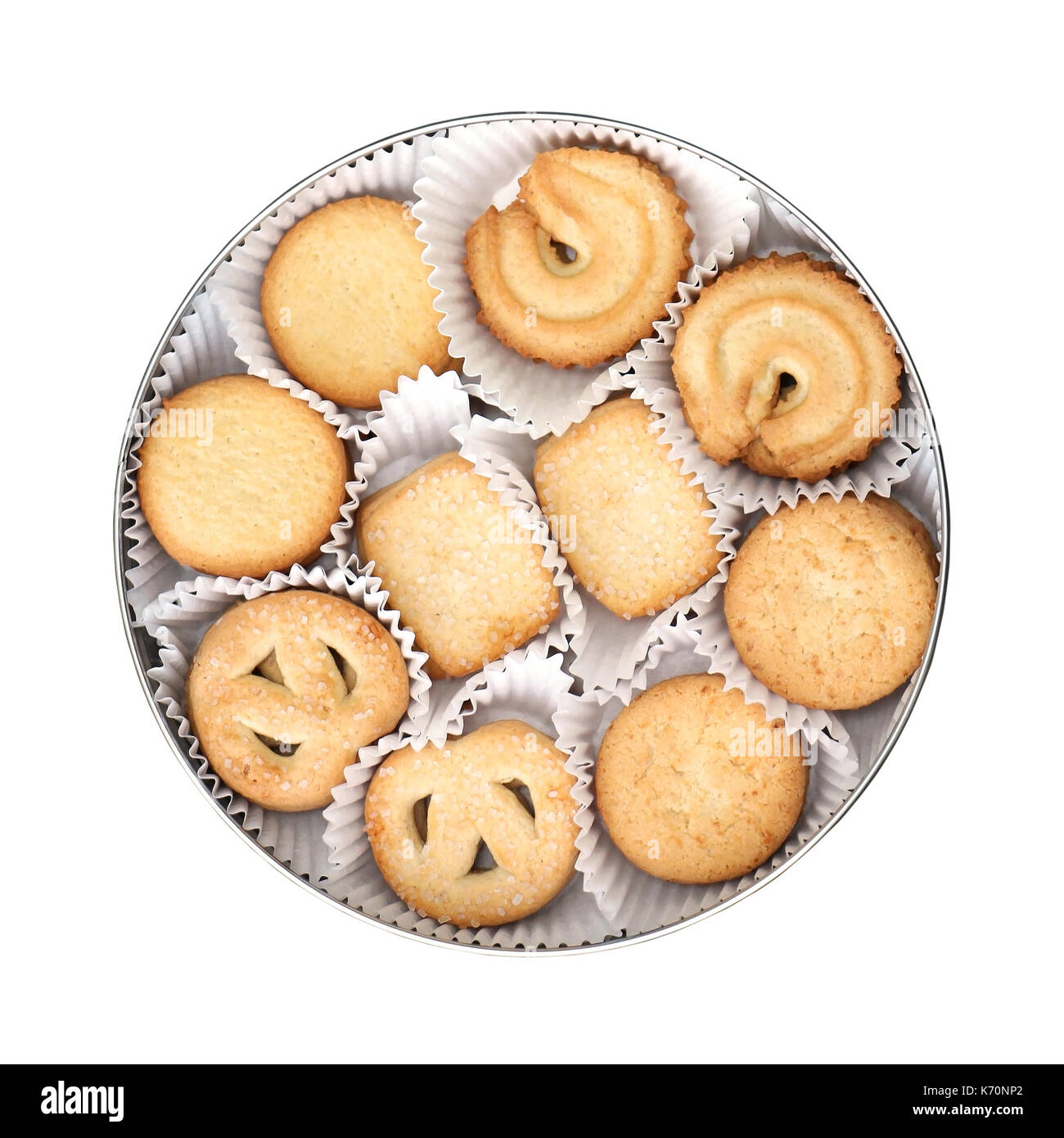 Danish sweet butter cookies in oval box Stock Photo - Alamy