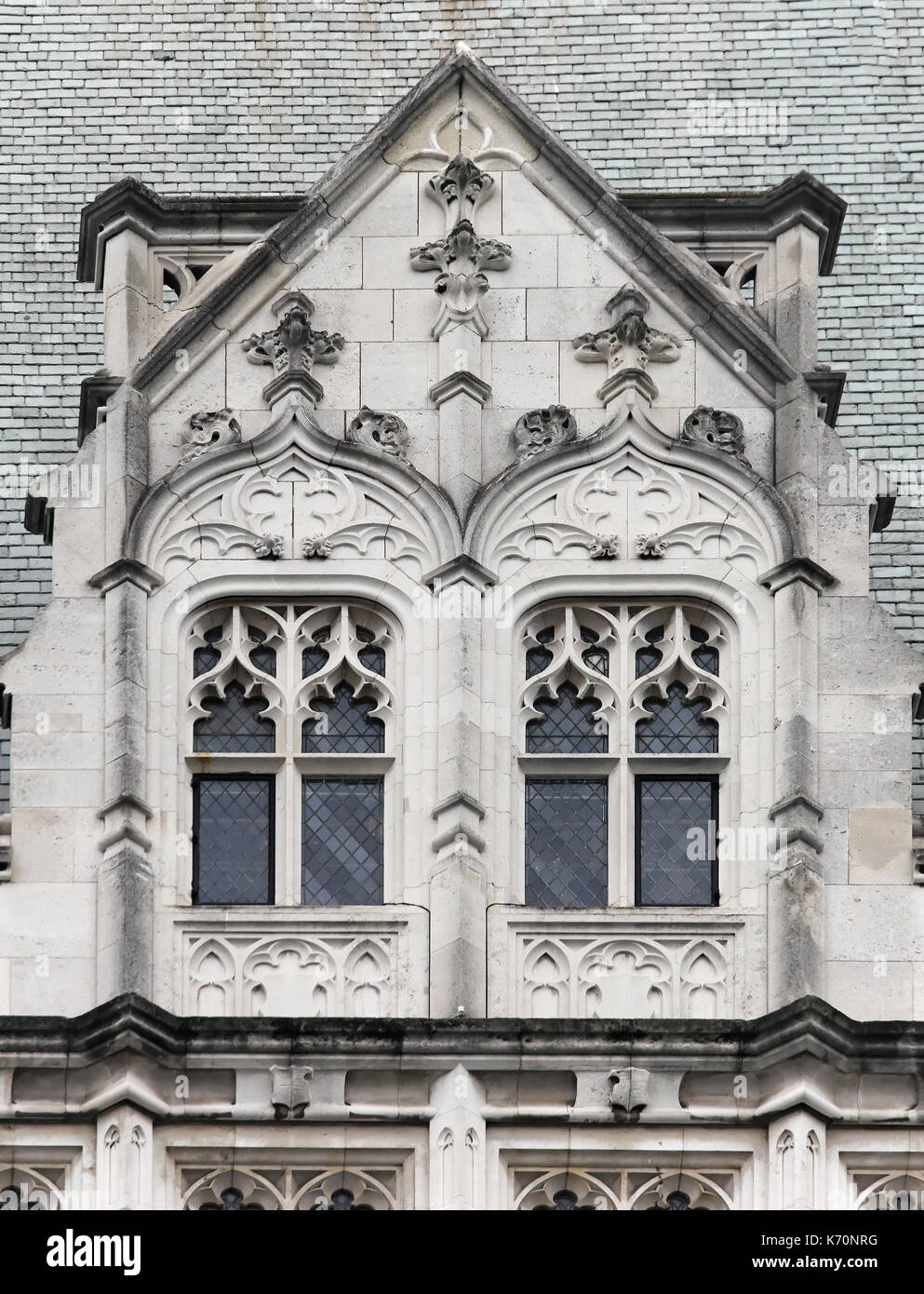 Victorian architecture style old window with stone facade Stock Photo ...
