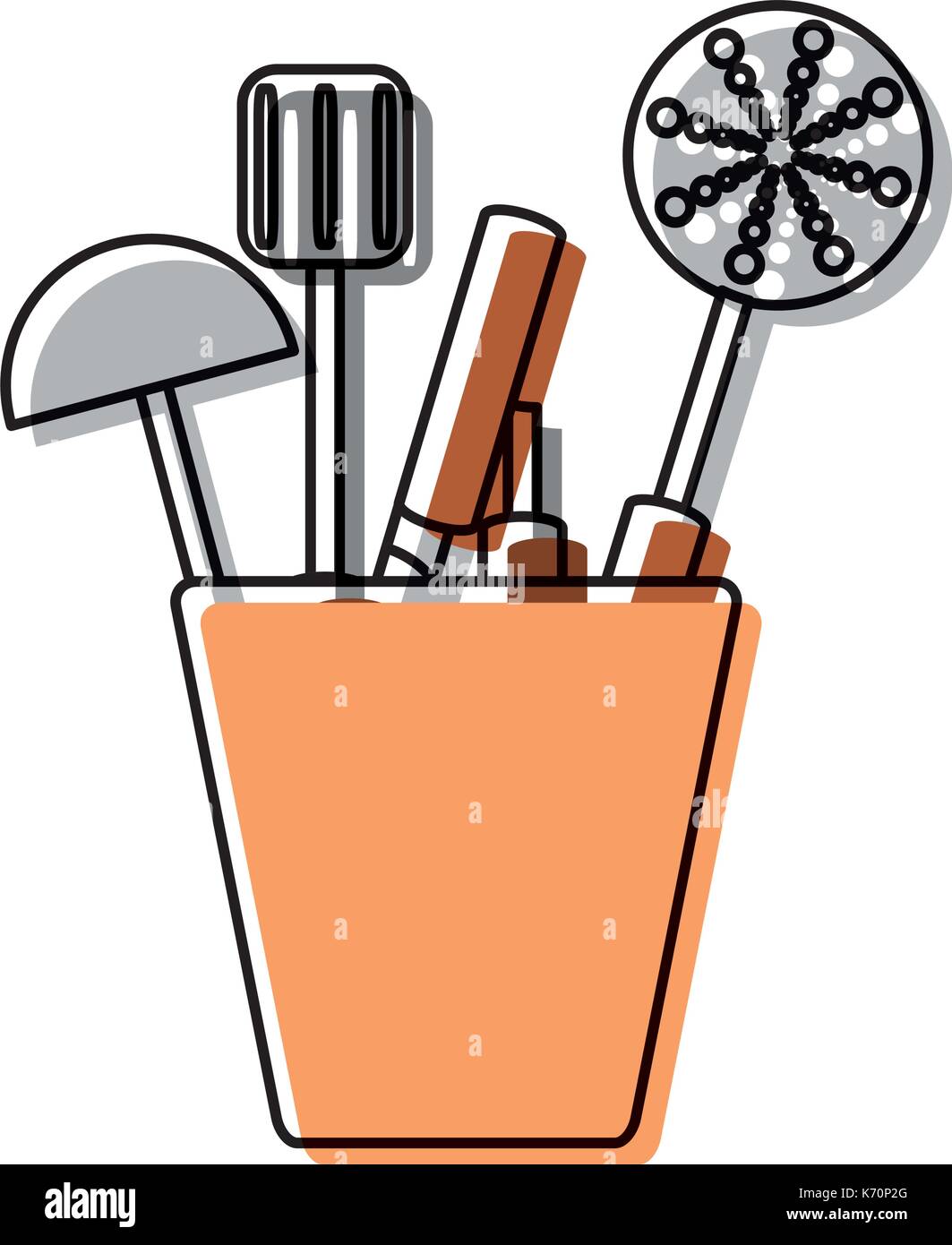 colorful ladles over background vector illustration icon Stock Vector ...