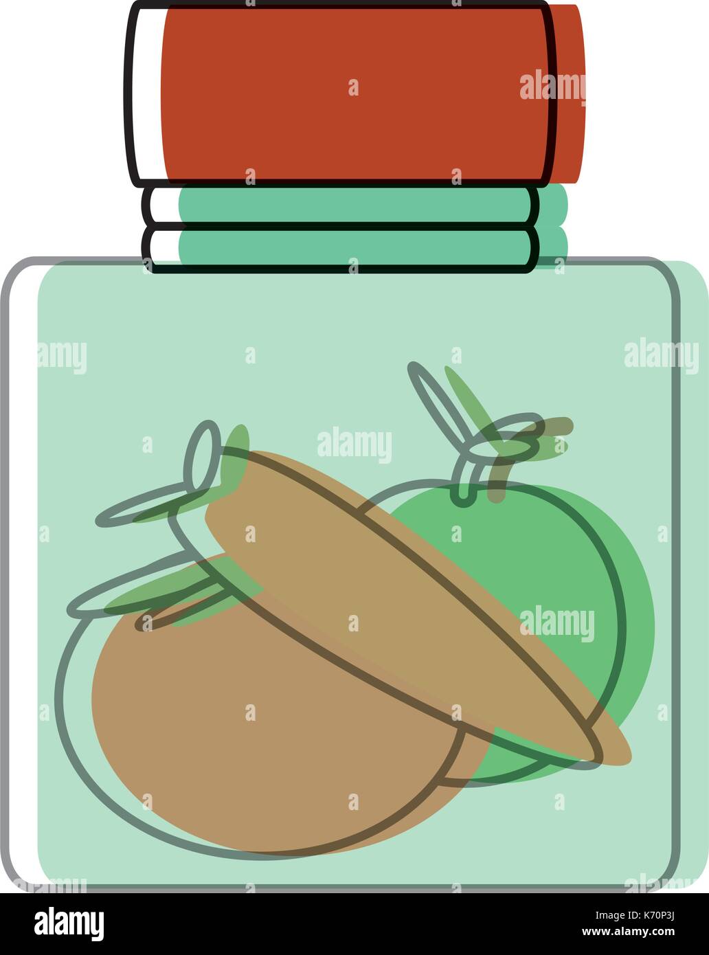 colorful canning jar over white background vector illustration Stock ...
