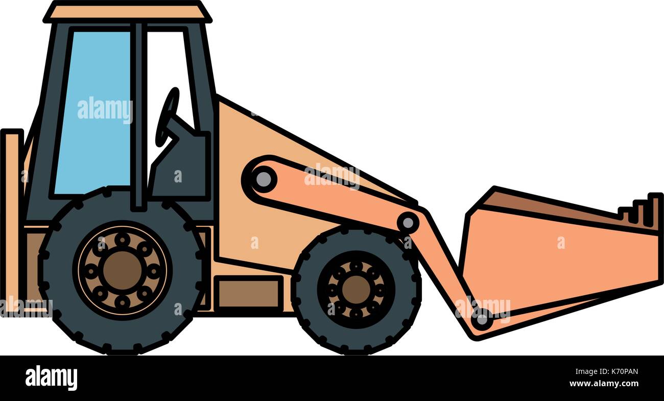 Big excavator excavating soil Stock Vector Images - Alamy