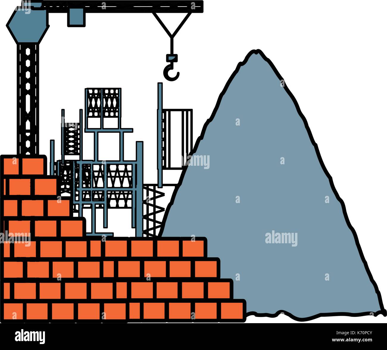 bricks and tower crane vector illustration Stock Vector Image & Art - Alamy