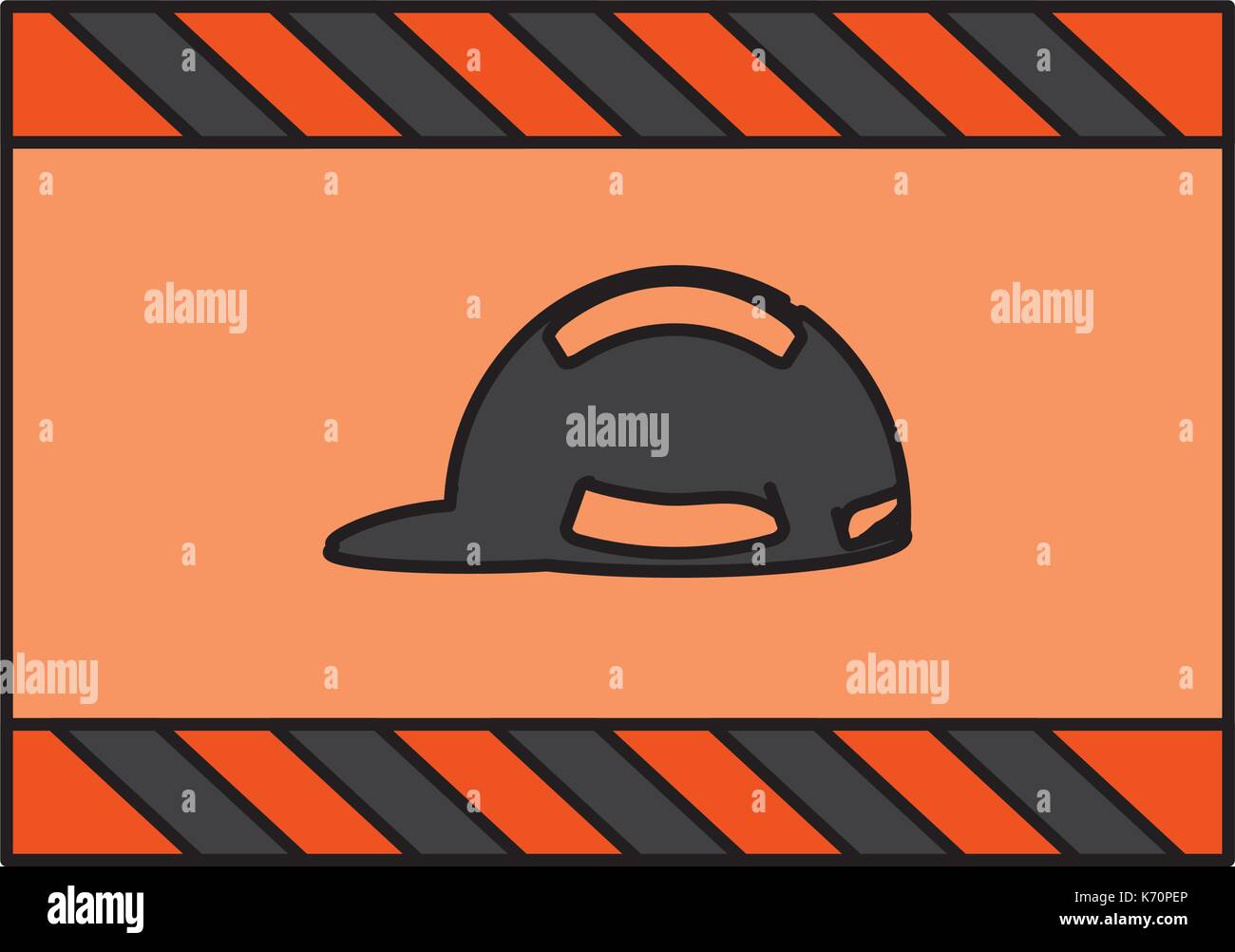 signal caution safety helmet required vector illustration Stock Vector ...