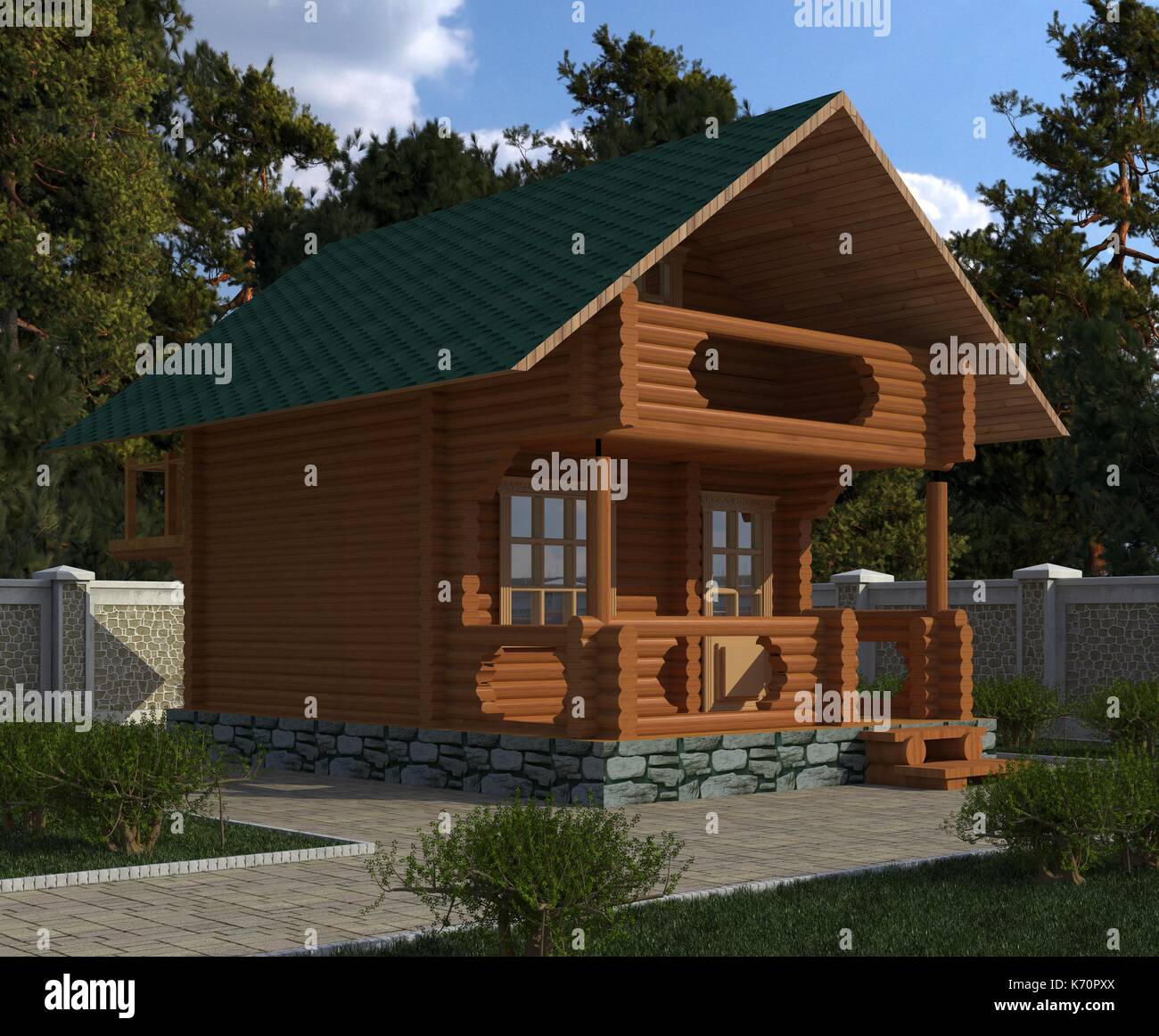 Photo realistic render of the house 3d illustration Stock Photo - Alamy