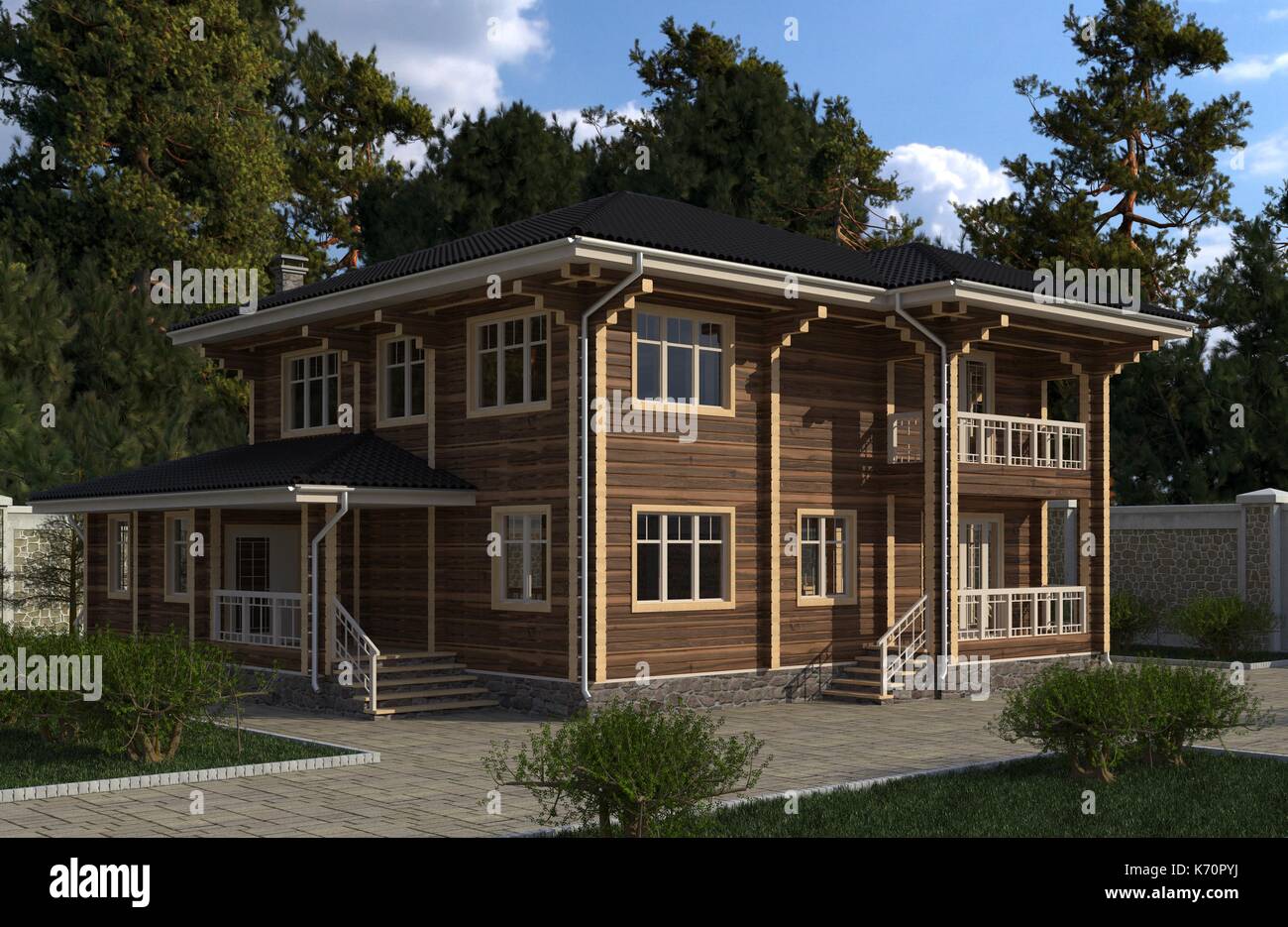 Photo realistic render of the house 3d illustration Stock Photo - Alamy