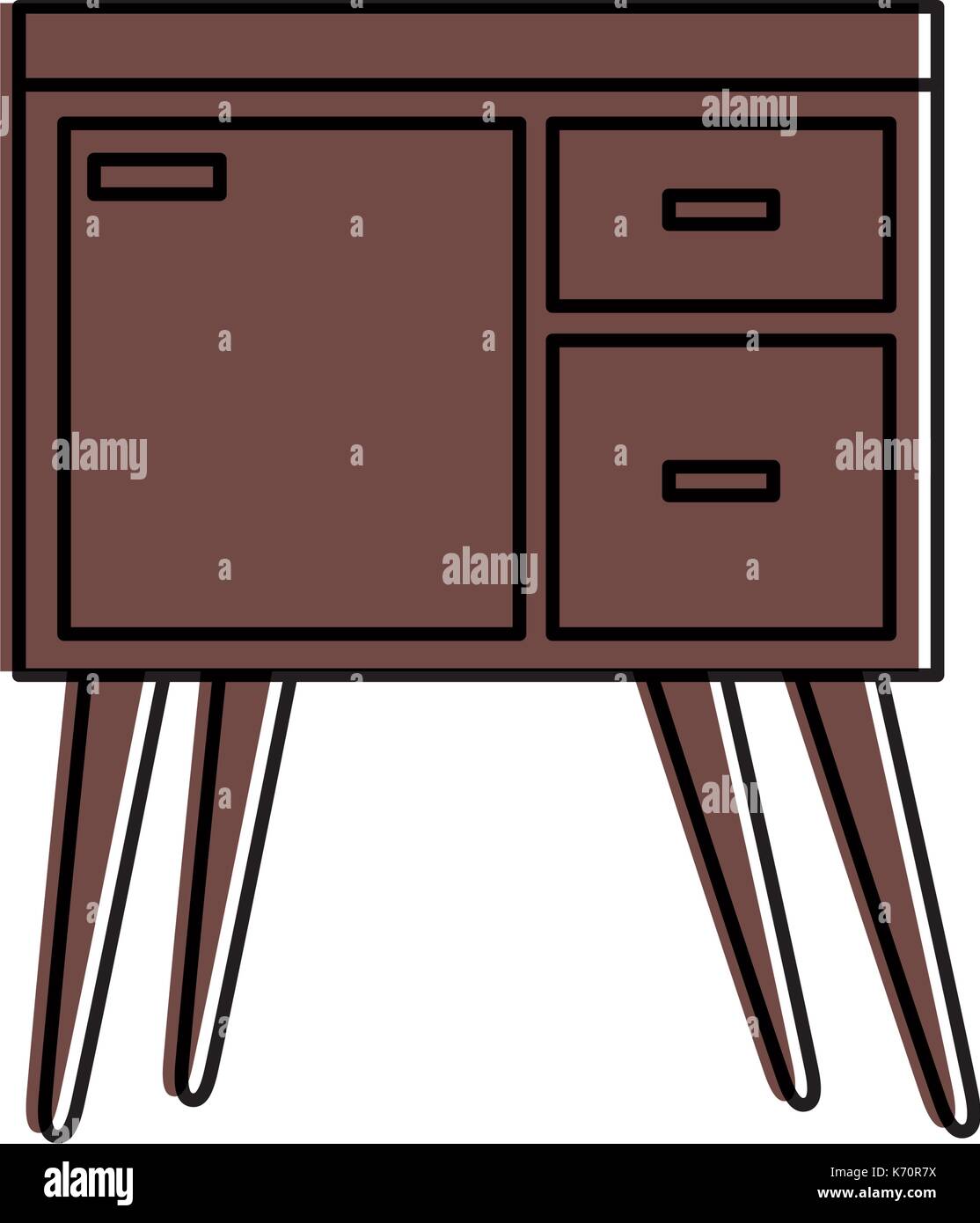 table drawer furniture interior decoration design element Stock Vector ...