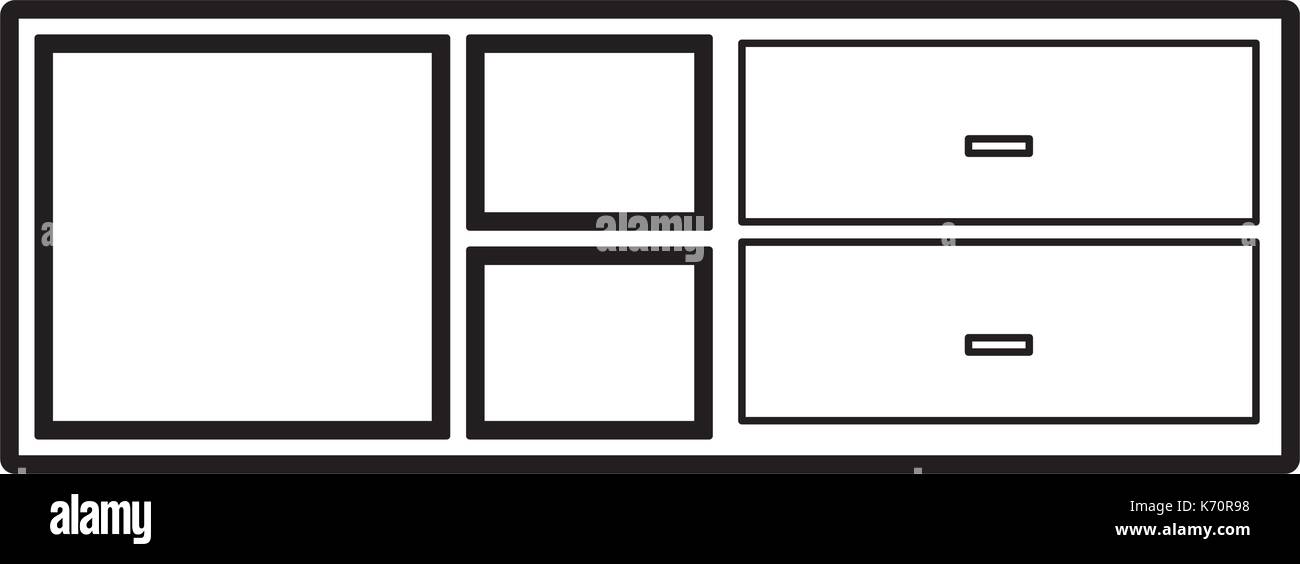 wooden cabinet and shelf furniture empty Stock Vector Image & Art - Alamy