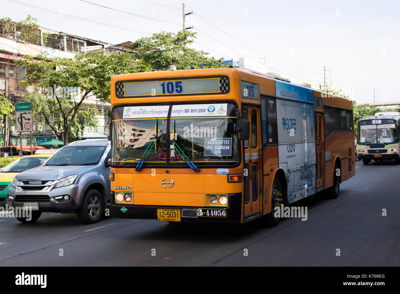 View traffic road and bus of Bangkok Mass Transit Authority, BMTA ...