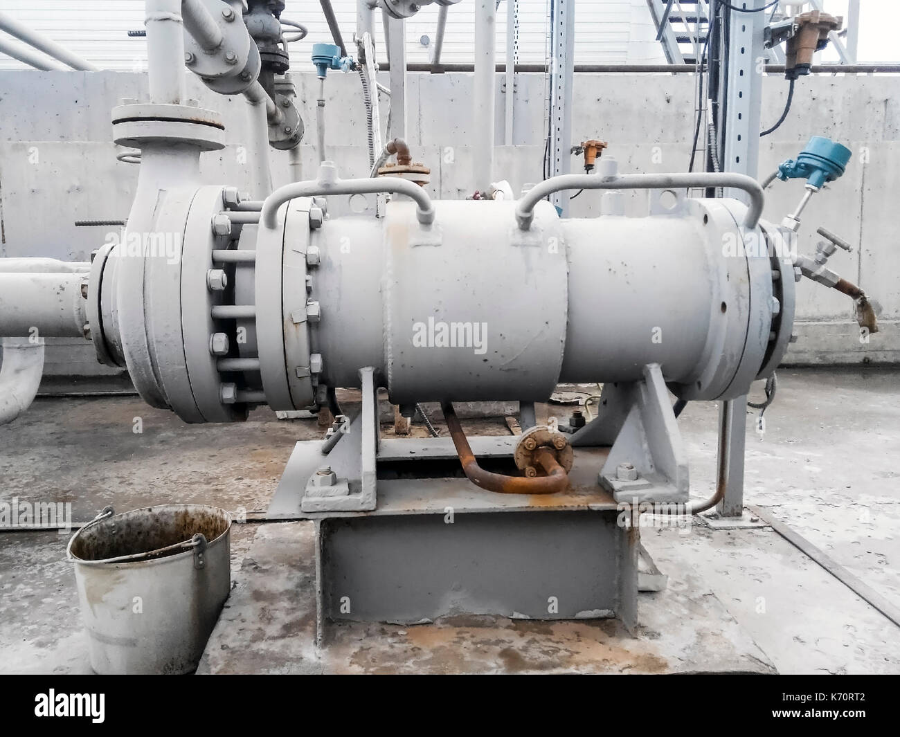 The pump for pumping of oil and products. Oil refinery. Equipment for ...