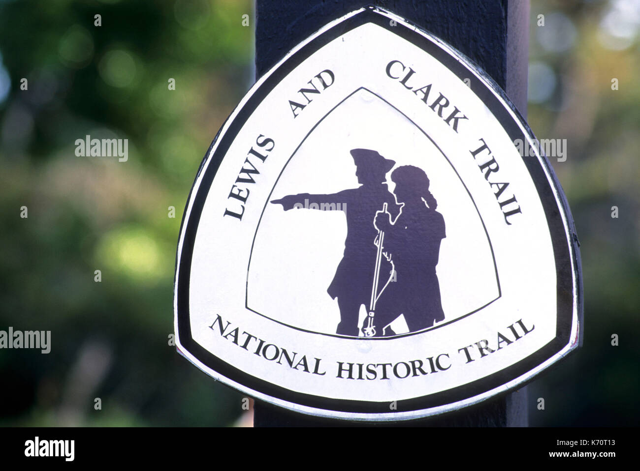 Trail sign, Lewis & Clark National Historic Trail, Lewis & Clark ...