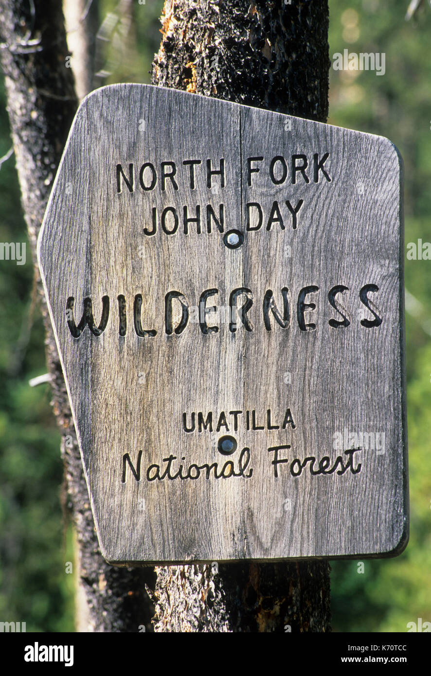 Wilderness sign along North Fork John Day River Trail, North Fork John ...