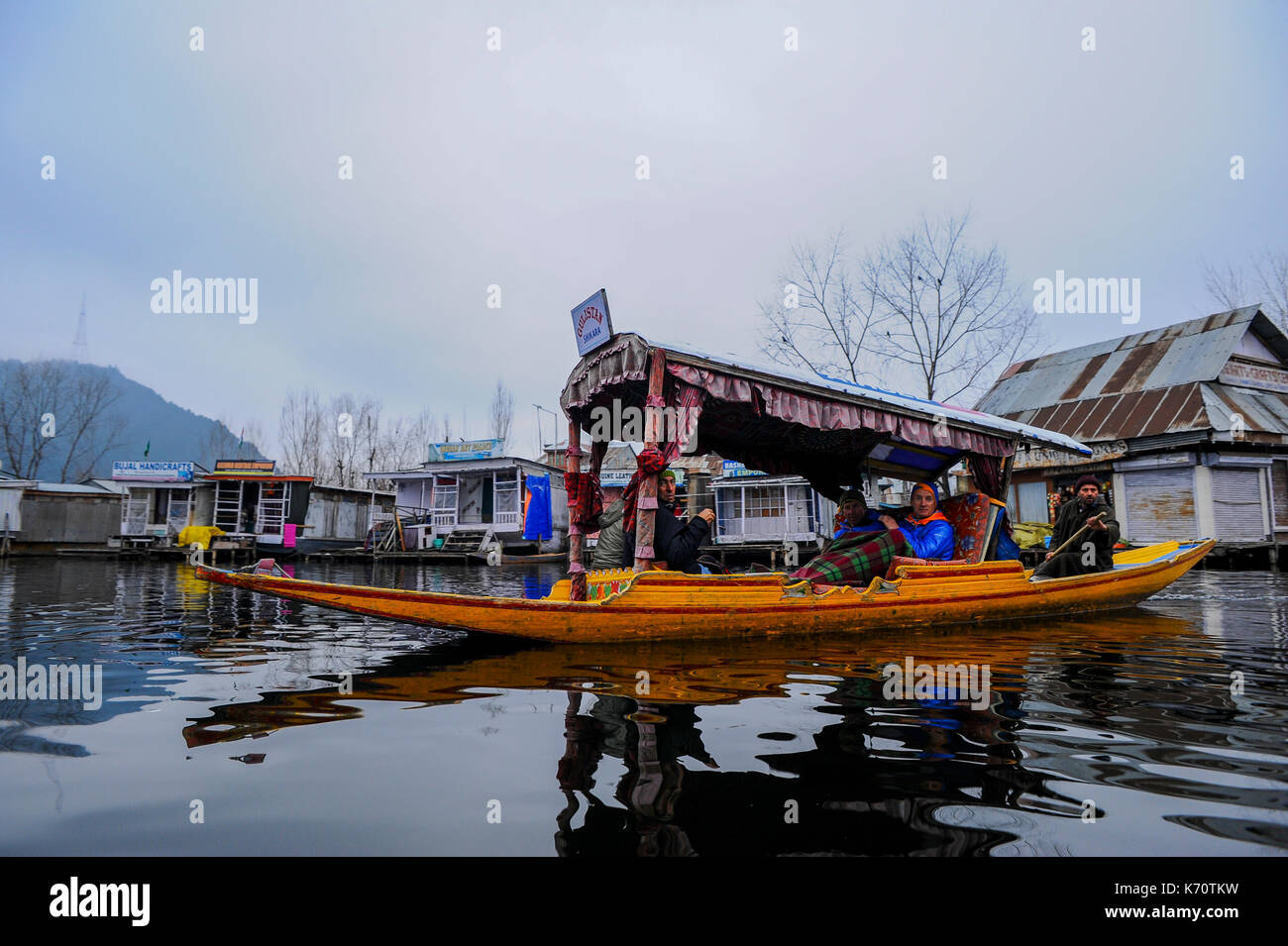 Shikara boat in Dal Lake Kashmir. Riding the boat is one of the ...