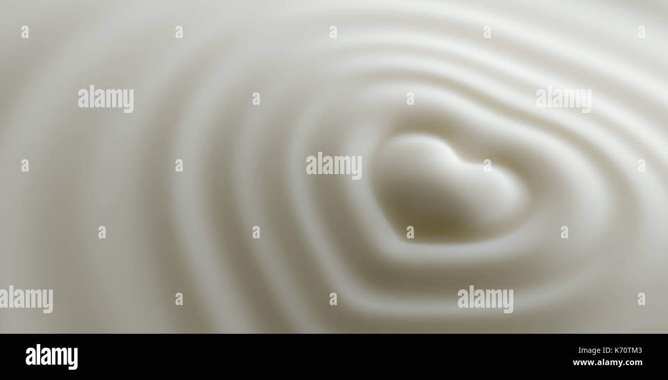 Beautiful Heart shape ripples on milk surface Stock Photo - Alamy