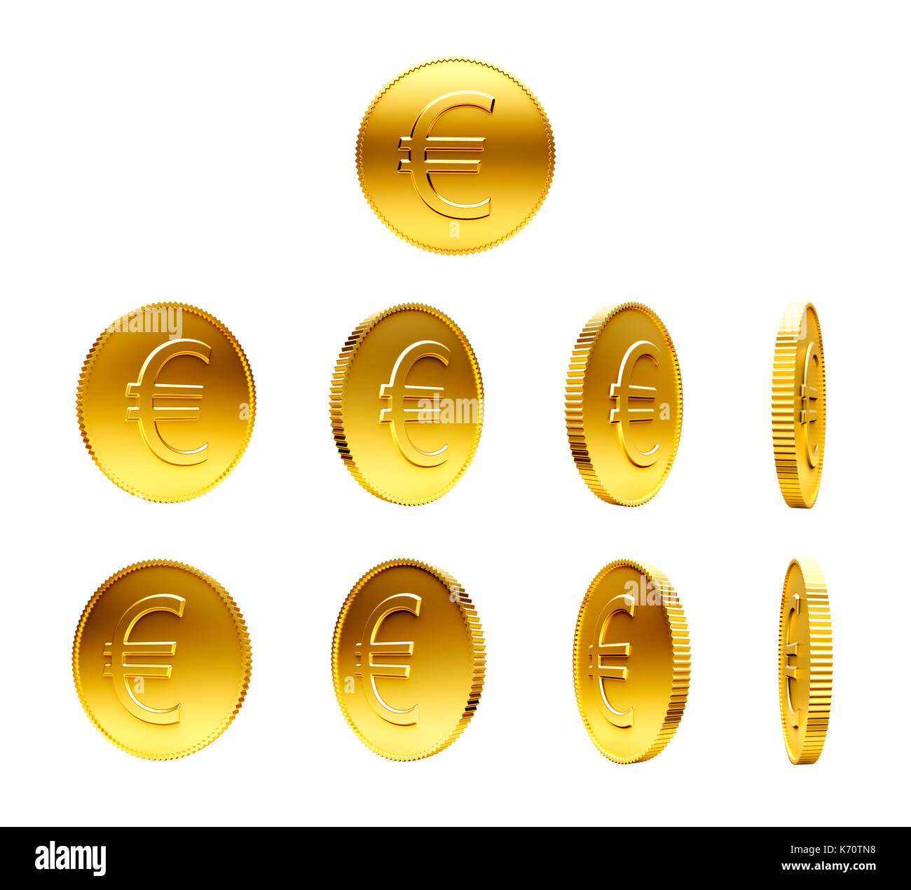 Gold coins with euro sign isolated on a white background Stock Photo ...