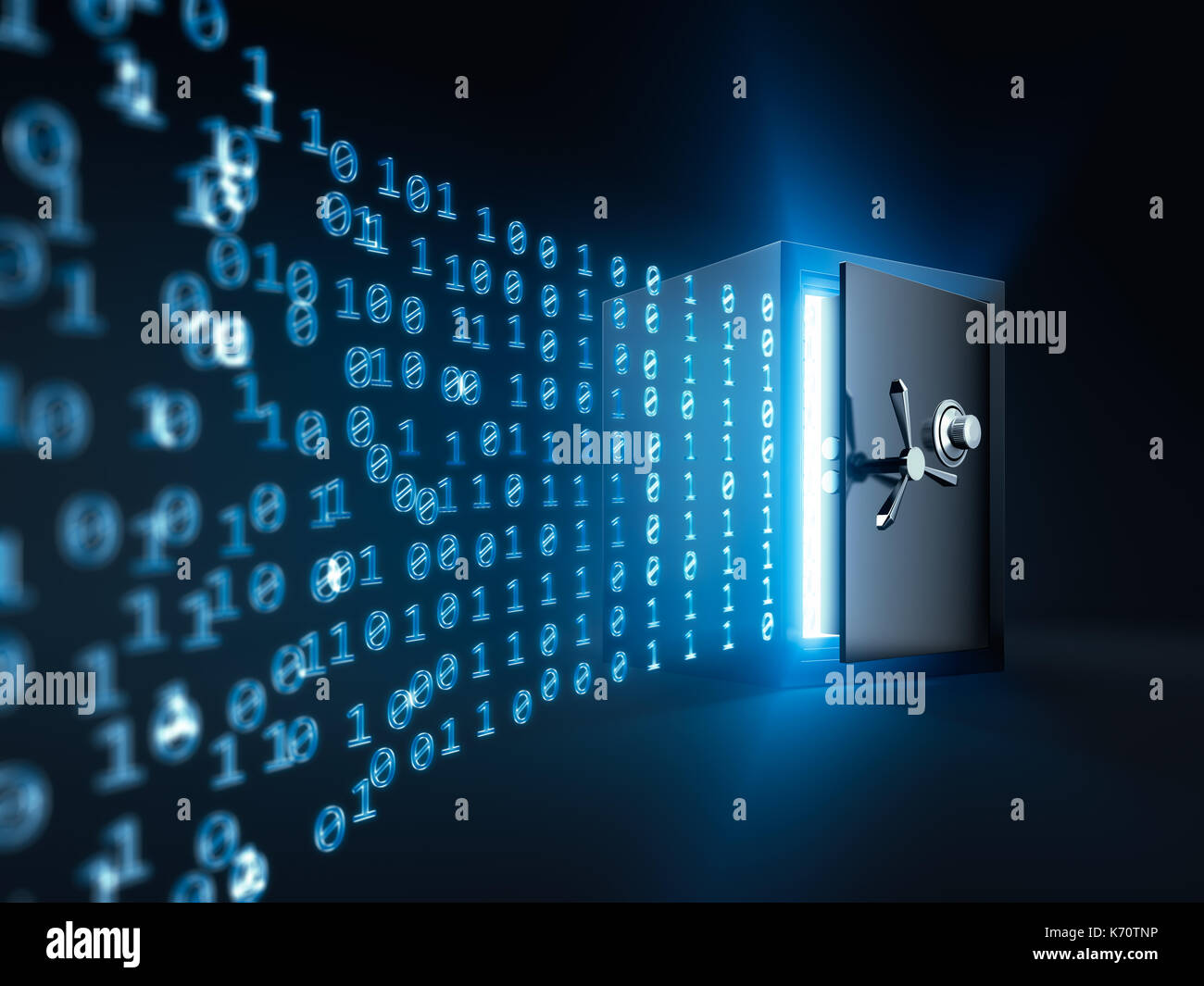 Data warping into safe box Stock Photo - Alamy