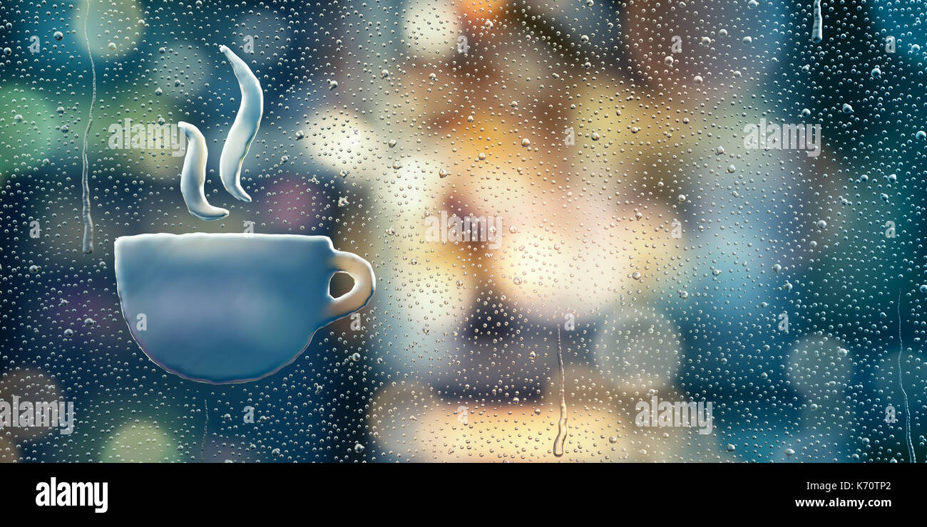 Water drop forming a coffee cup icon Stock Photo - Alamy