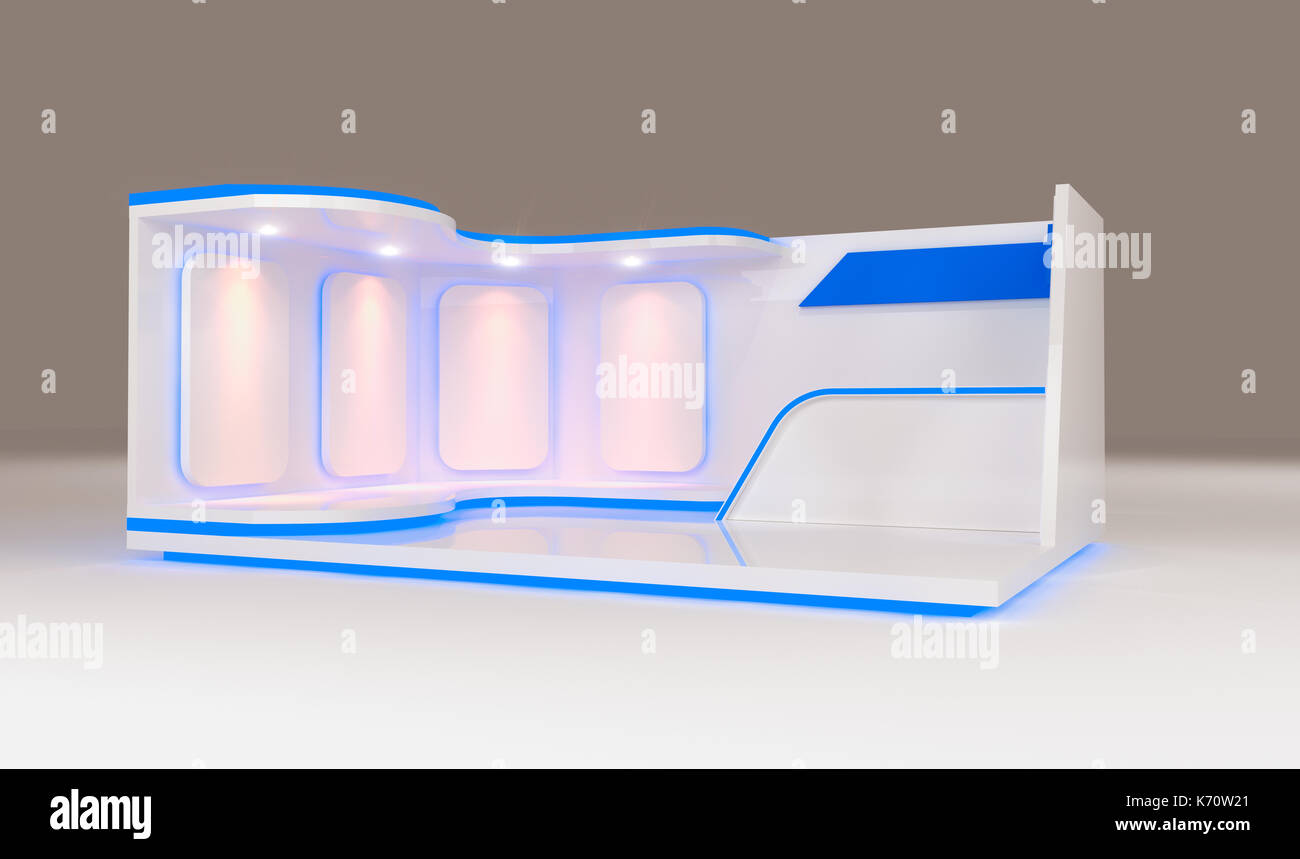 Modern booth exhibition design, 3d image render Stock Photo - Alamy