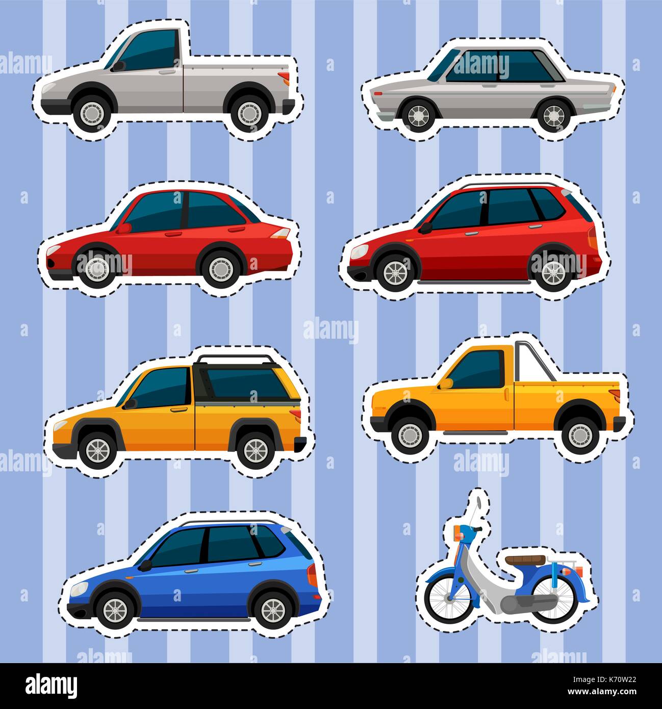 Sticker design for different kinds of vehicles illustration Stock ...