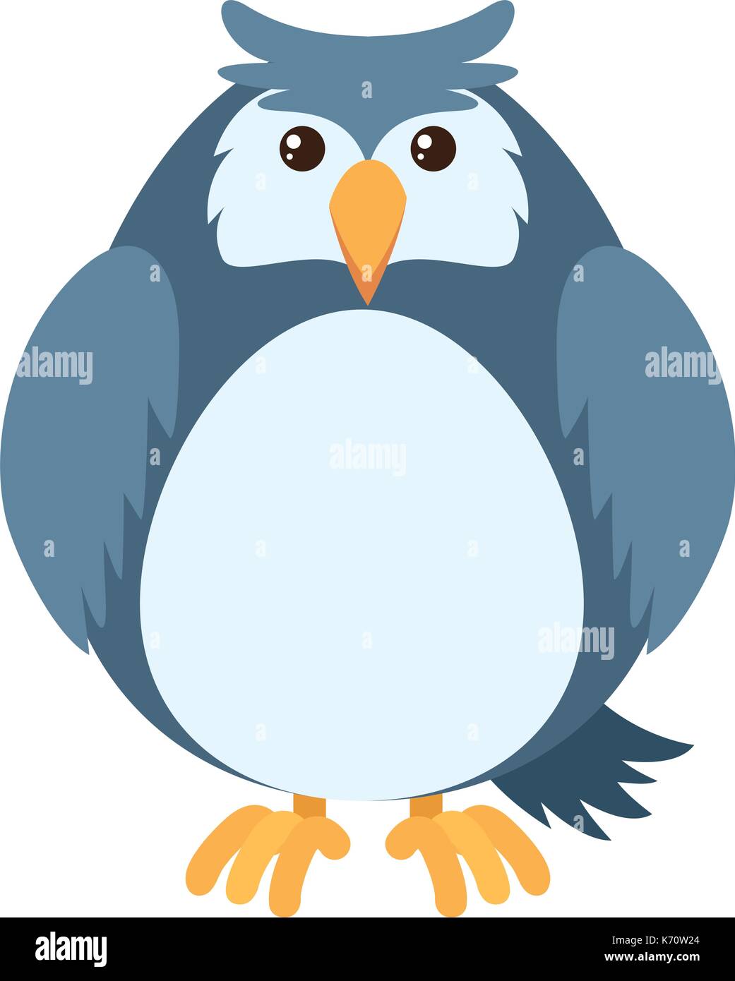 Blue owl with round body illustration Stock Vector Image & Art - Alamy