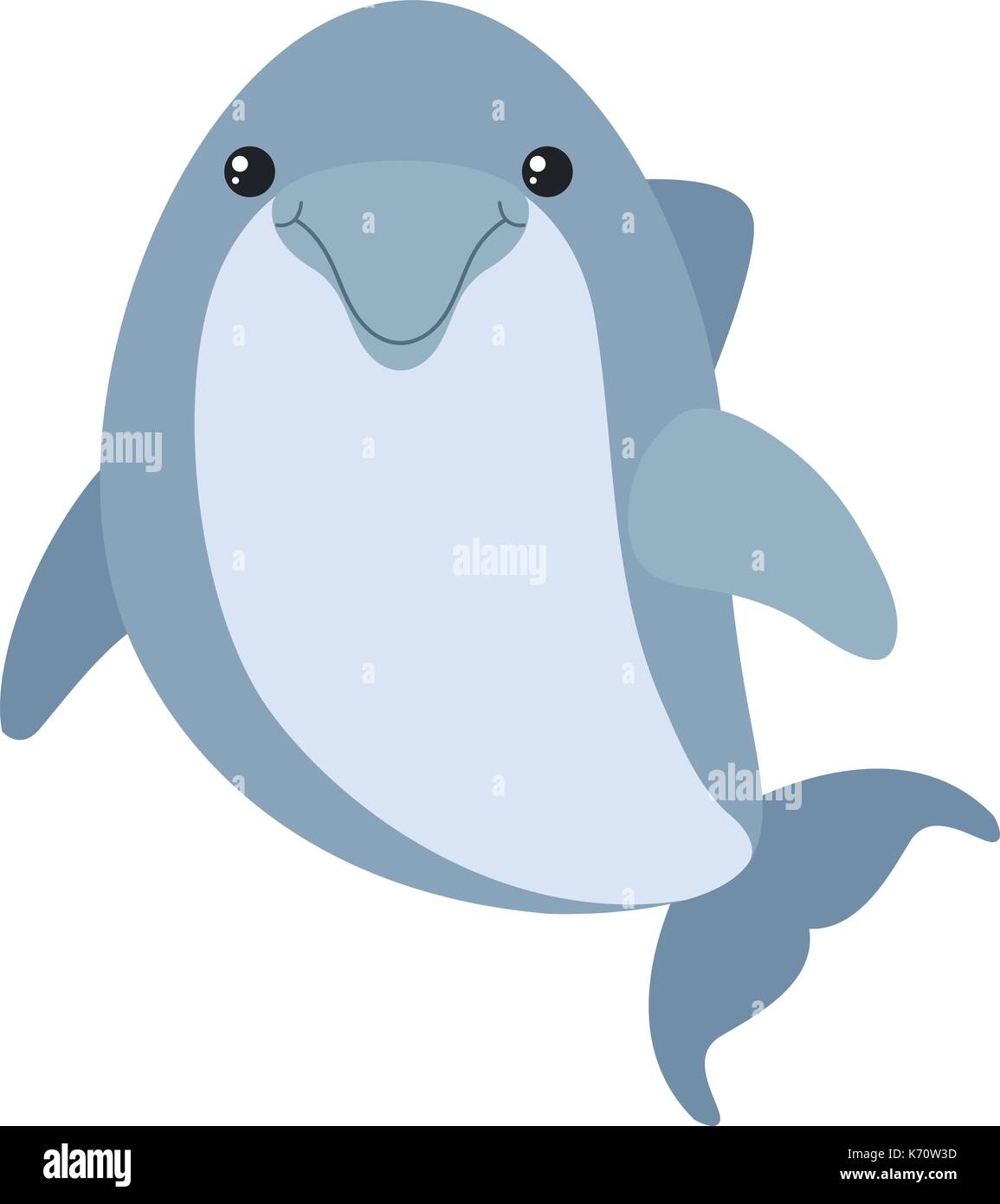 Blue dolphin with happy face illustration Stock Vector Image & Art - Alamy