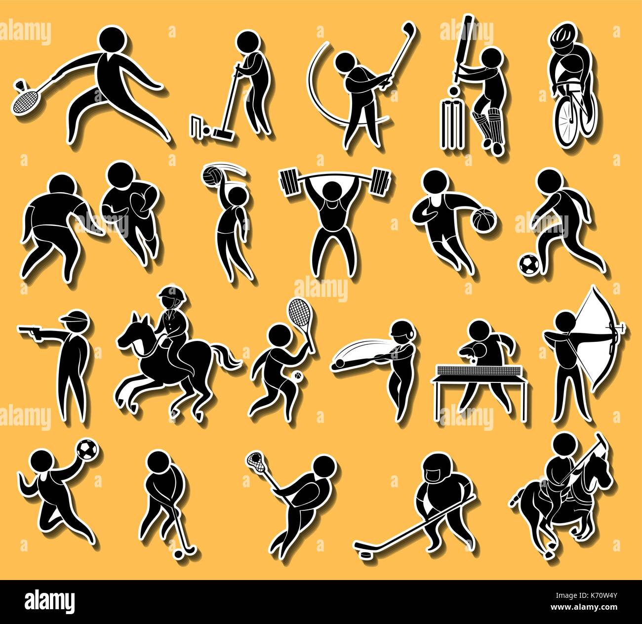 Sticker set with sport icons illustration Stock Vector Image & Art - Alamy