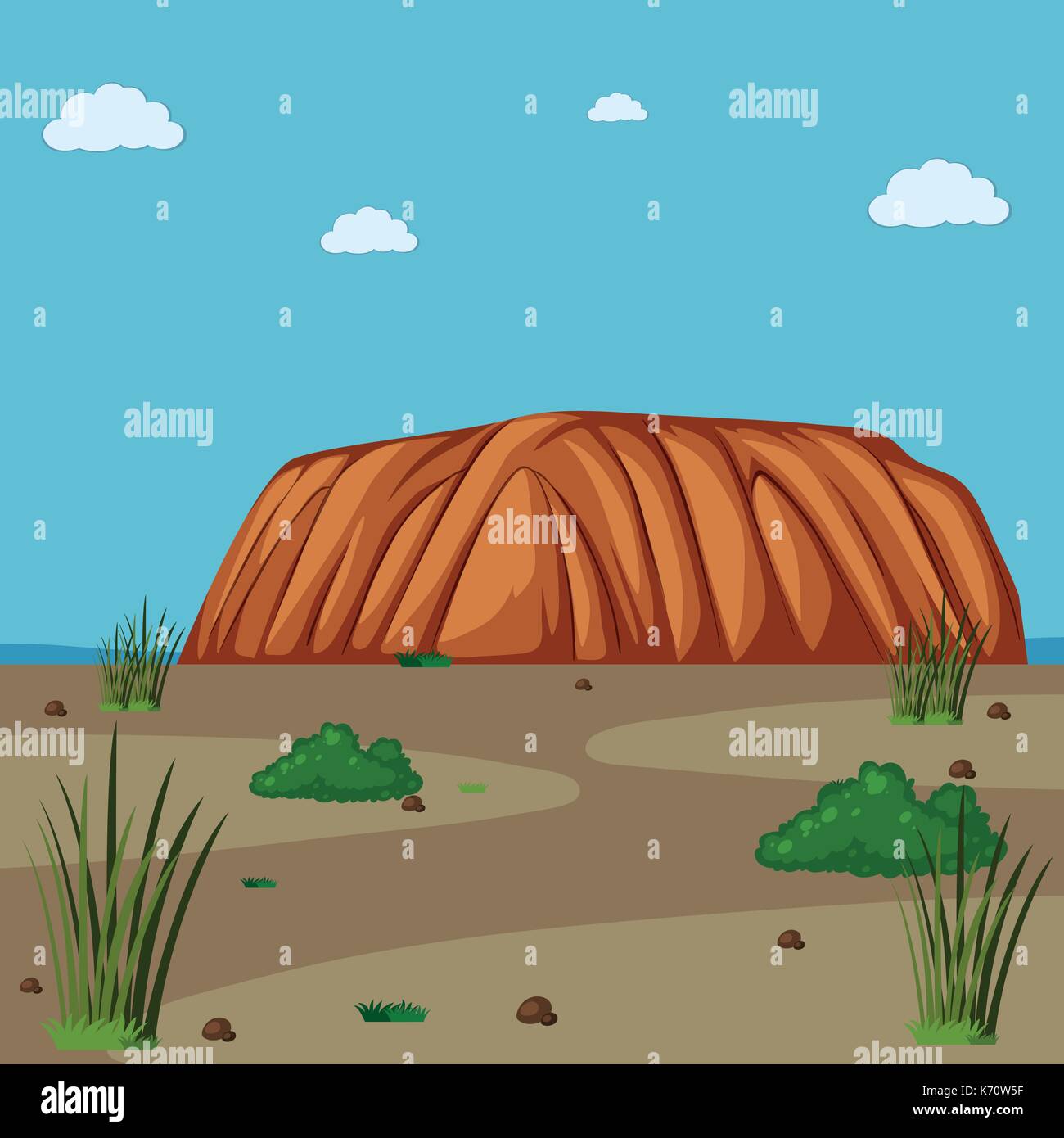 Scene with mountain and field illustration Stock Vector Image & Art - Alamy