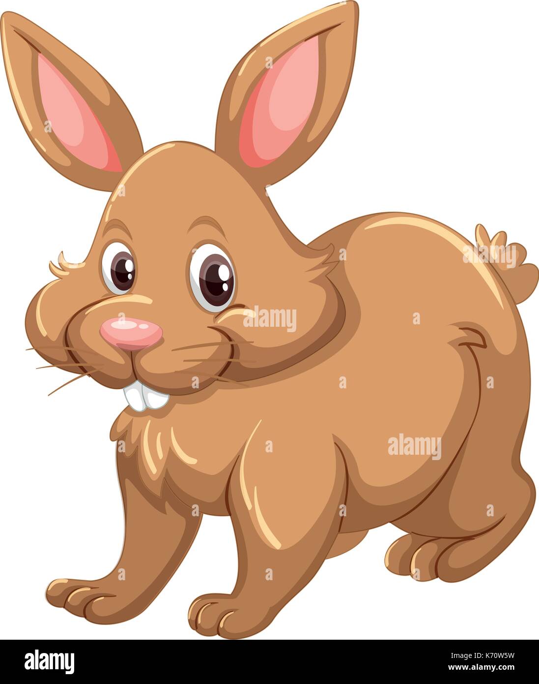 Brown rabbit on white background illustration Stock Vector Image & Art ...
