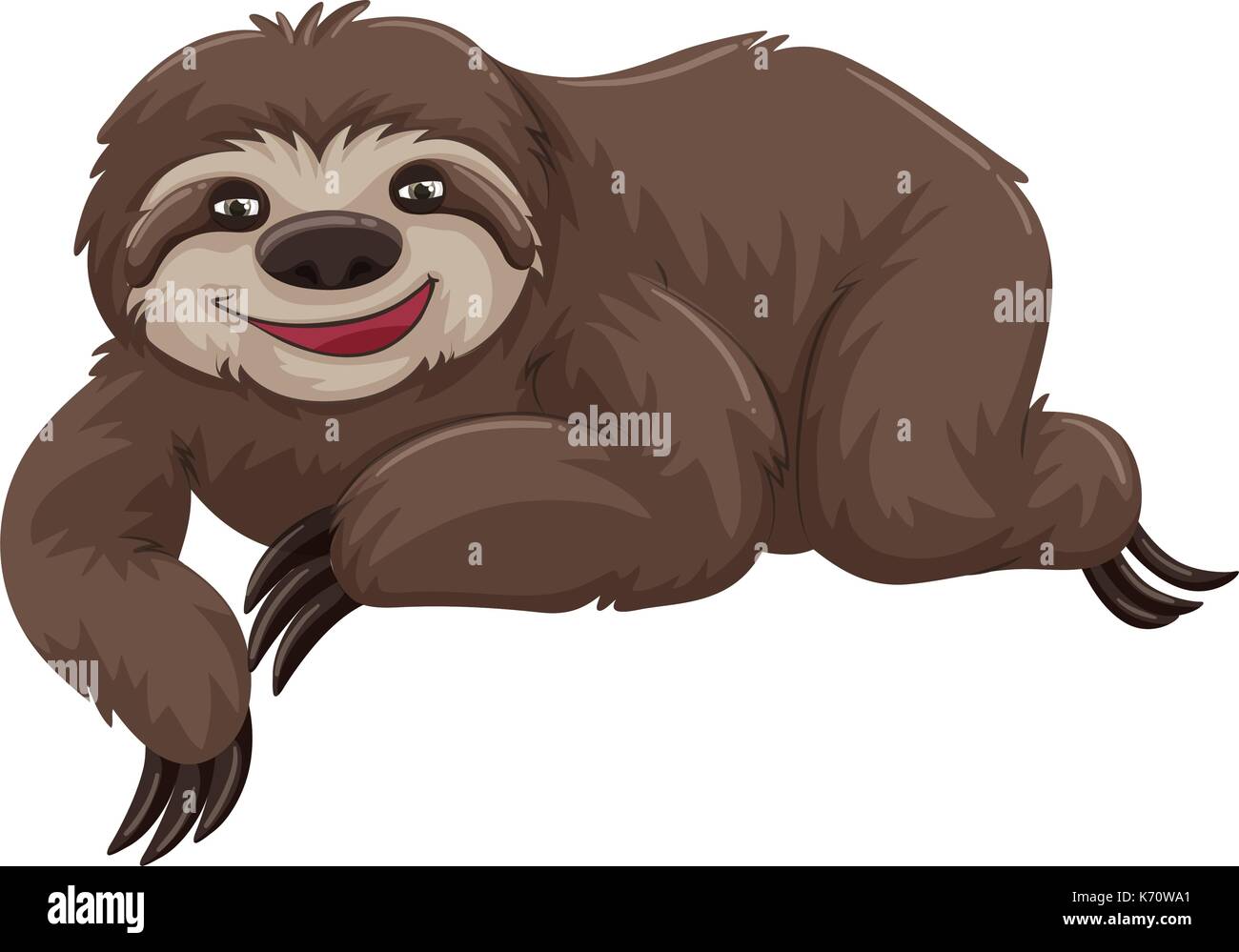 Sloth with happy face illustration Stock Vector Image & Art - Alamy