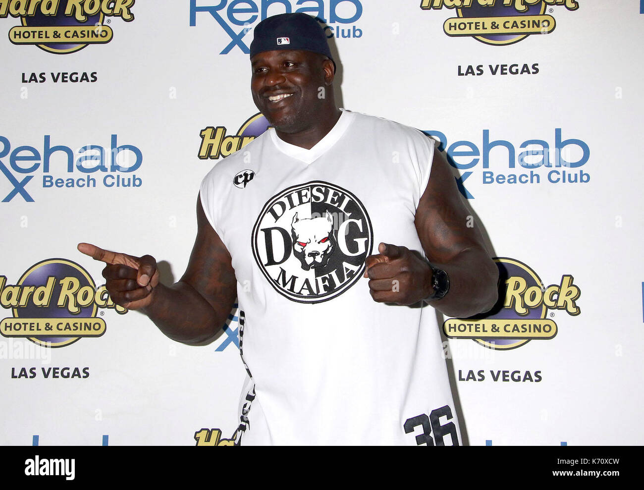 DJ Diesel, aka Shaquille O'Neal, DJs at Rehab Beach Club Las Vegas ...