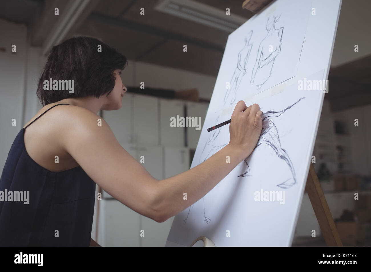 Woman shading sketch in hi-res stock photography and images - Alamy