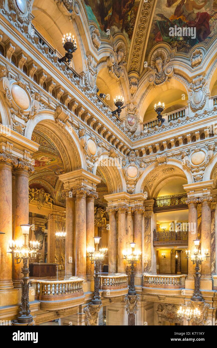 France, Paris, Opera Garnier (1875) designed by the architect Charles ...