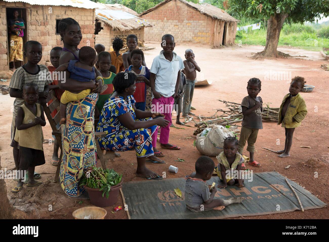 Central African Republic, Village on the road Bangui Sibut Stock Photo ...