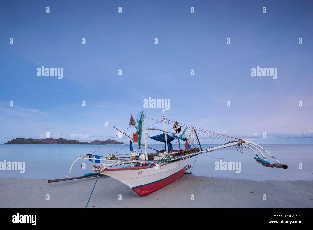 Philippines, Palawan, Dumaran Island, Araceli, traditional fishing boat ...