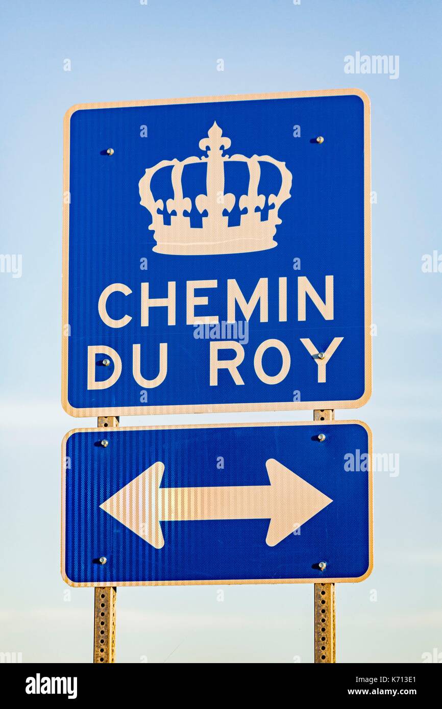Canada, Quebec, the scenic Chemin du Roy road information panels Stock ...