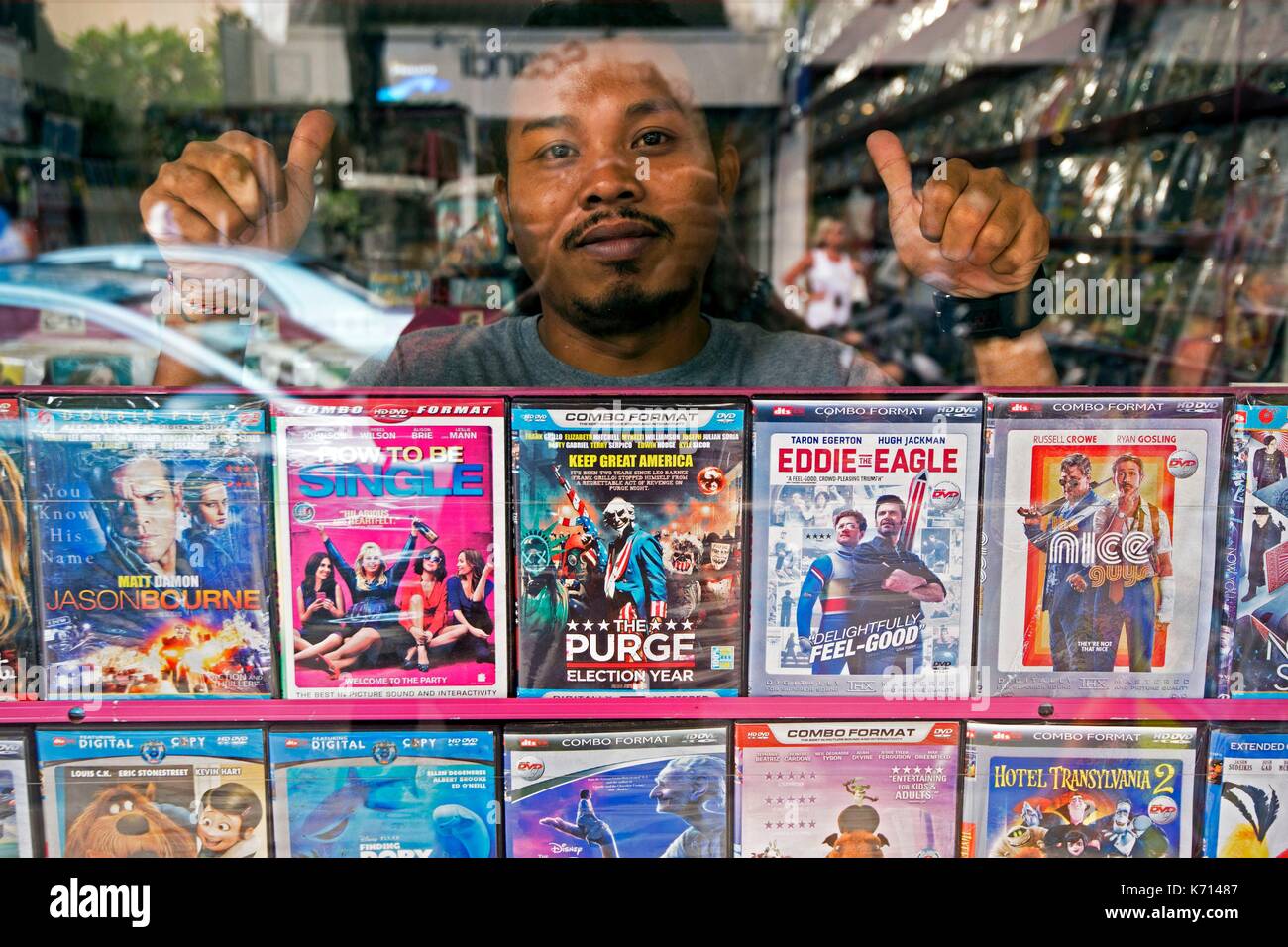 Indonesia, Bali, Seminyak, selling DVD's Stock Photo - Alamy