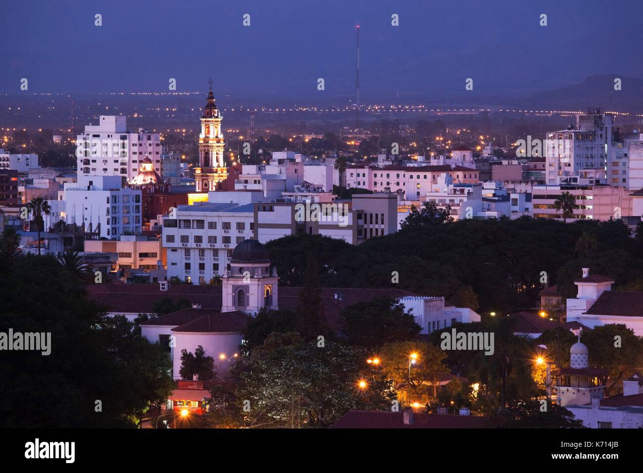 Argentina, Salta Province, Salta, view from the east, dawn Stock Photo ...