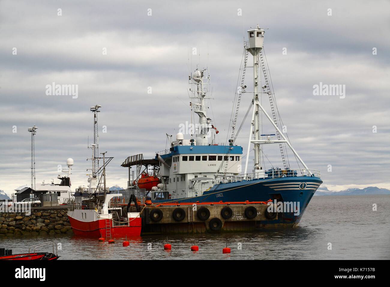 Norway, Svalbard, Spitzberg island, Longyearbyen, fish boats Stock ...