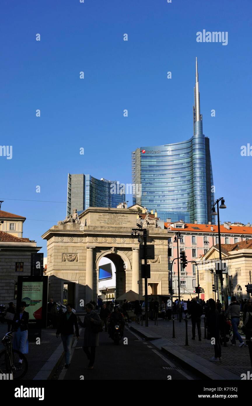 Unicredit tower garibaldi gate hi-res stock photography and images - Alamy