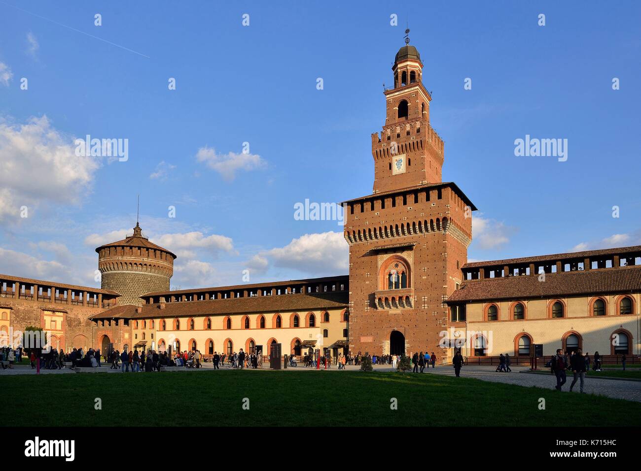 Italy, Lombardy, Milan, Castello Sforzesco (Sforza Castle), built in ...