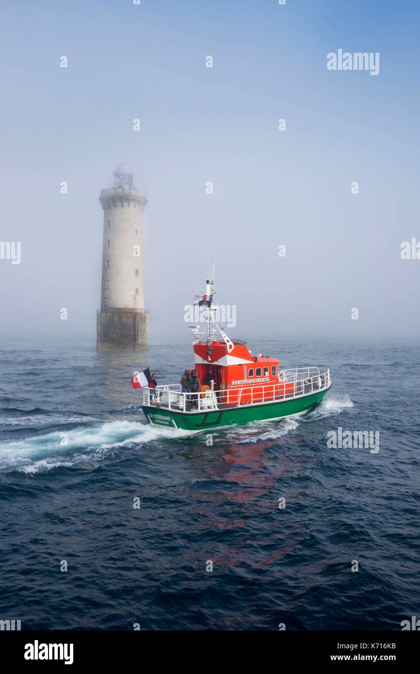 France, Finistere, Molene Archipelago, the beacons land on the ...
