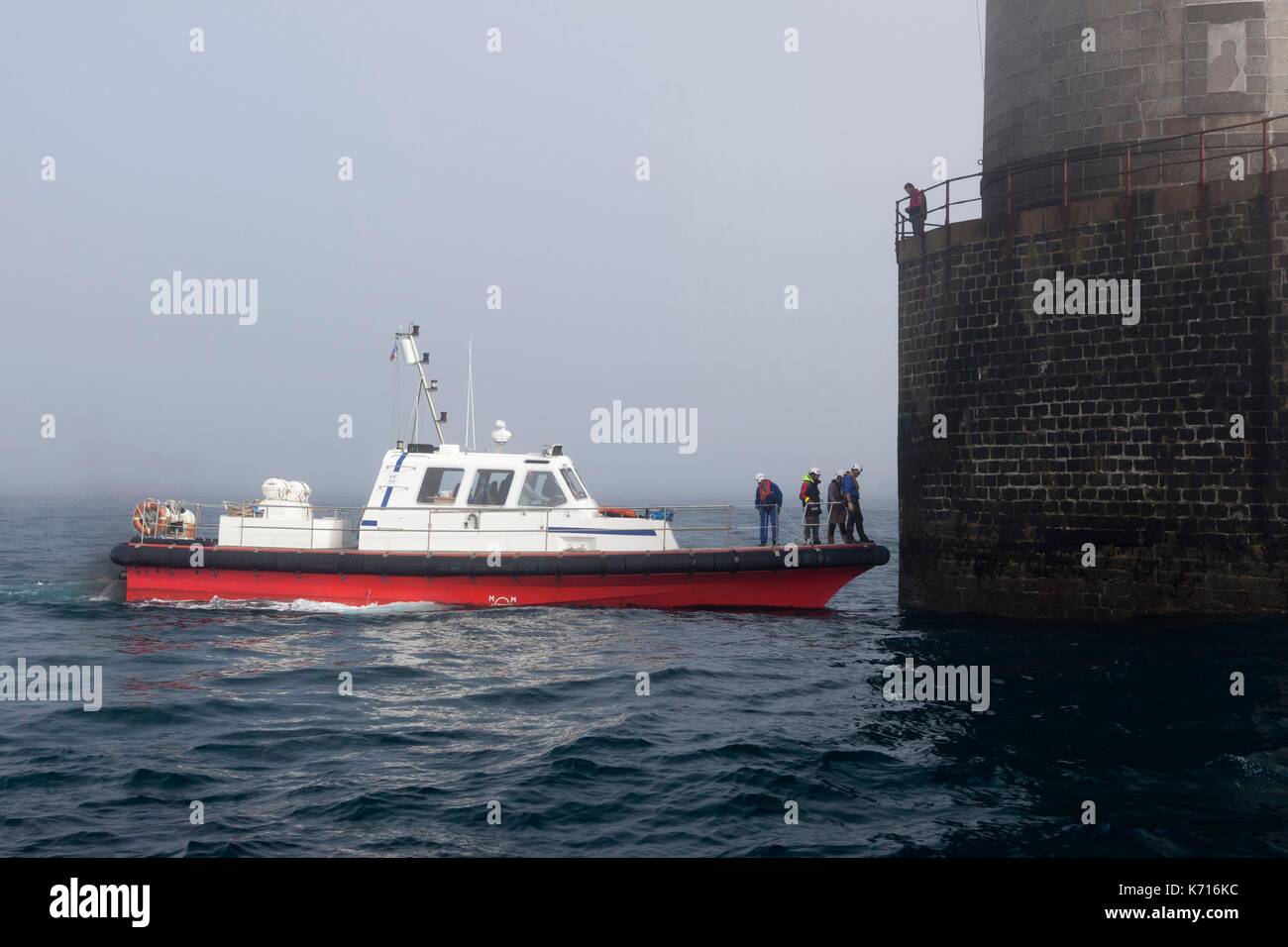 France, Finistere, Molene Archipelago, the beacons land on the ...