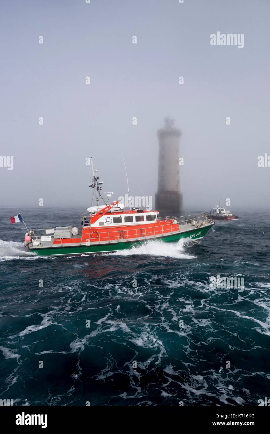France, Finistere, Molene Archipelago, the beacons land on the ...