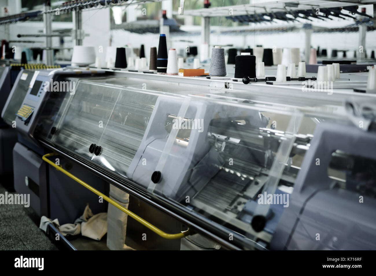 Knitting and weaving machines Stock Photo - Alamy