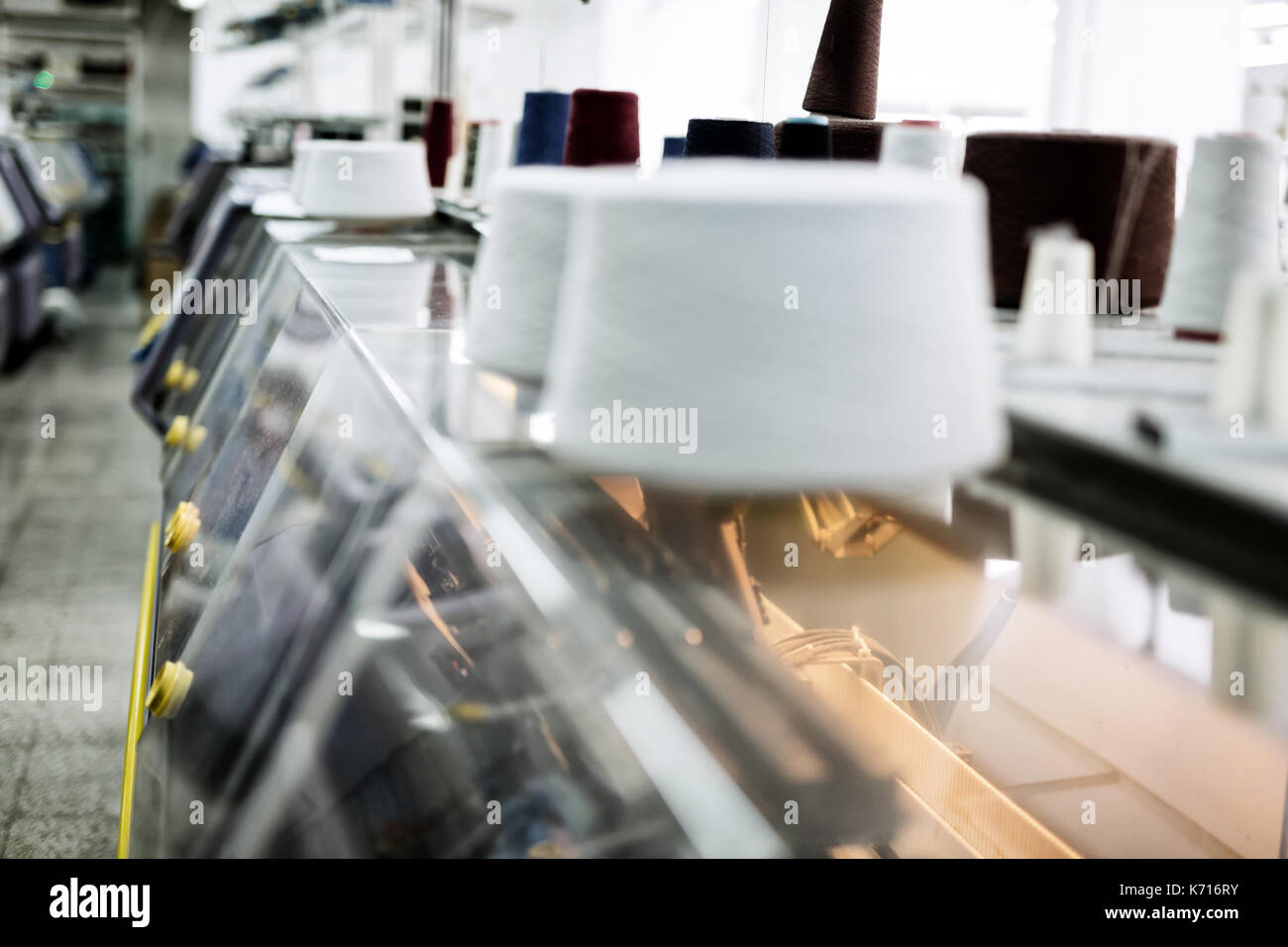 Knitting and weaving machines Stock Photo - Alamy