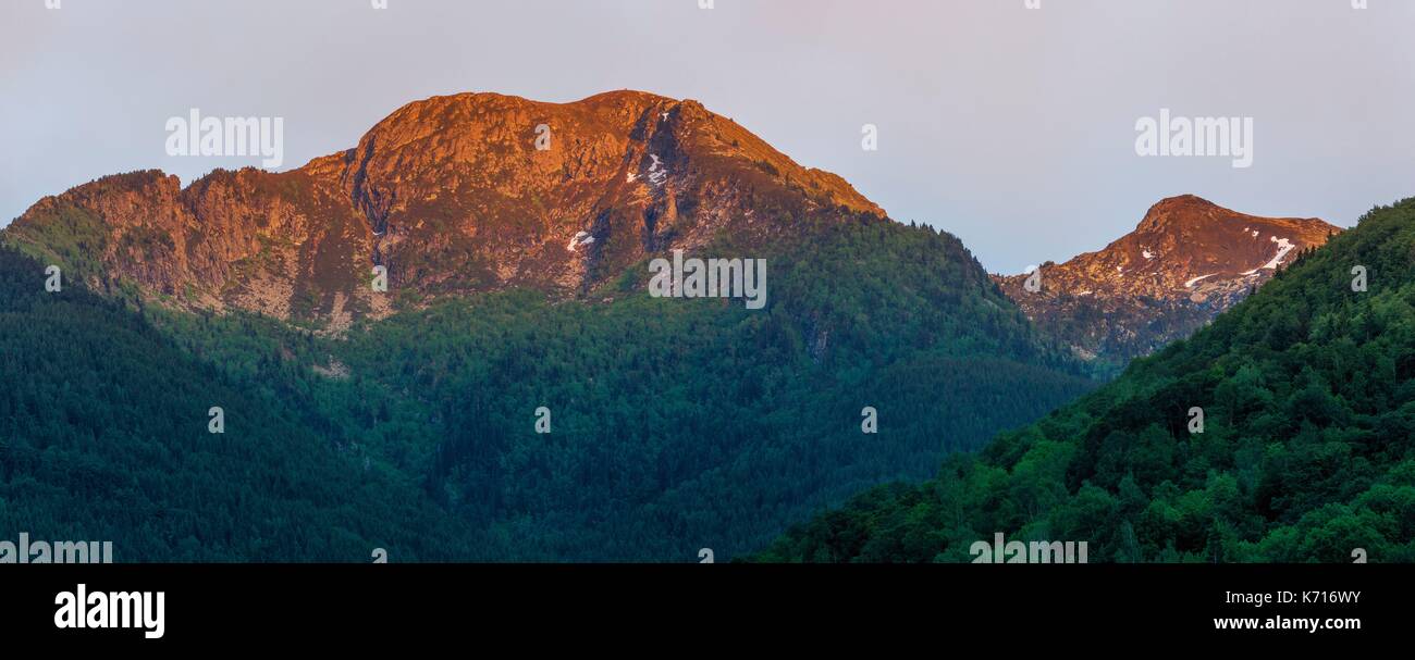 France, Ariege, Orlu, Orlu Nature Reserve, mountainous landscape at ...
