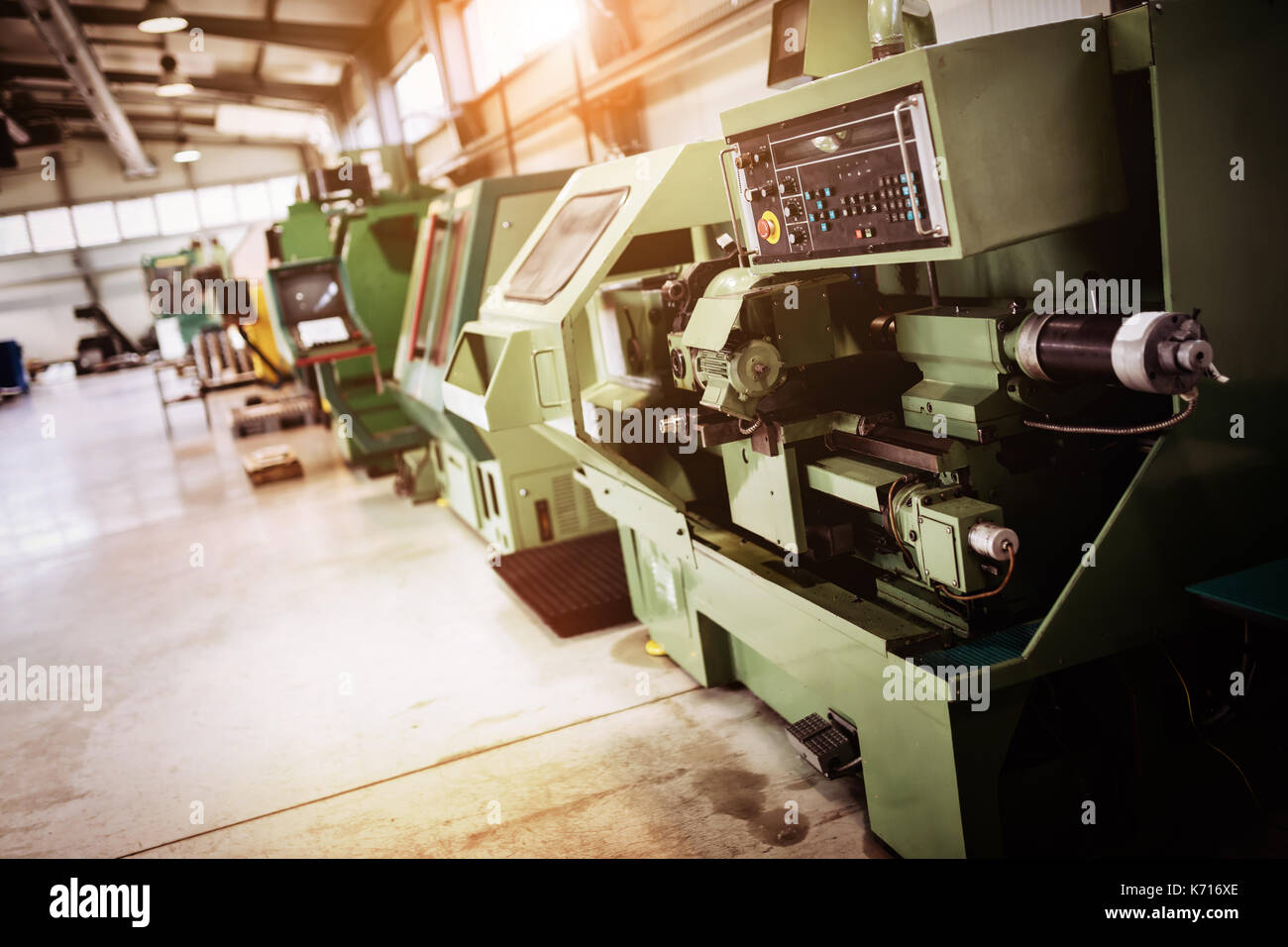 Industrial factory with cnc machines Stock Photo - Alamy