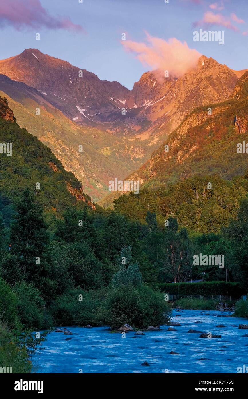 France, Ariege, Orlu, Orlu Nature Reserve, mountainous landscape of a ...