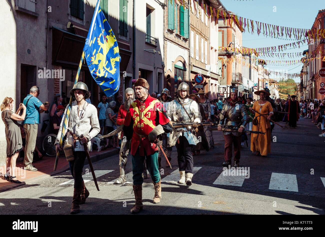 France, Ariege, Mazeres, Medieval festivals of Mazeres, Scene of life ...